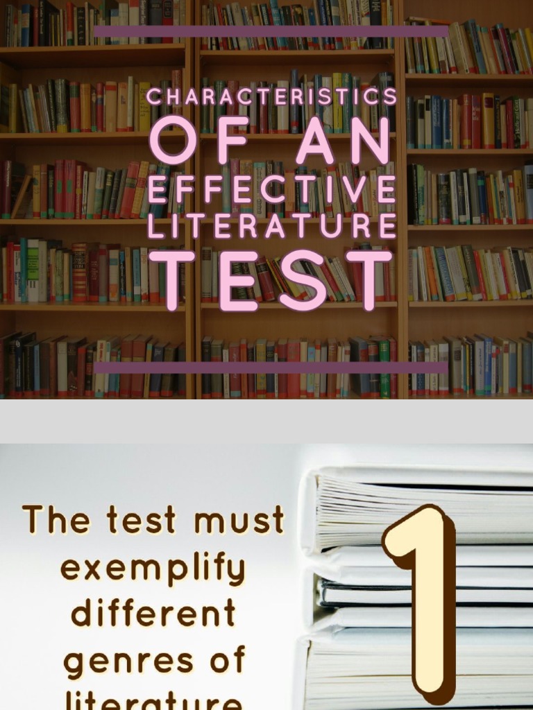 Characteristics of An Effective Literature Test | PDF | Reading ...