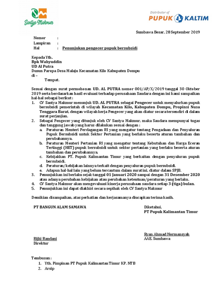 2020 - Penunjukan Pengecer | PDF | Pengelolaan Keuangan & Uang ...