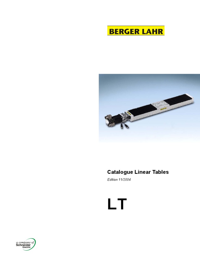 Berger Lahr - Linear Tables PDF | PDF | Bearing (Mechanical) | Gear