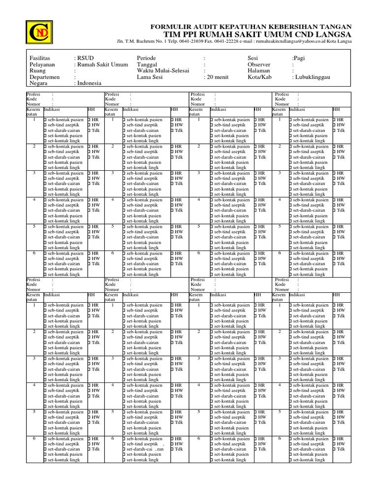 Formulir Audit Ppi | PDF | Tools | Nature