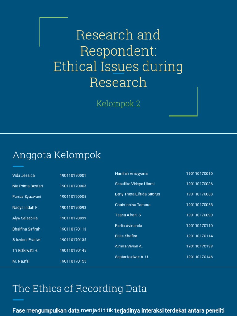 Ethical Issues During Research | PDF