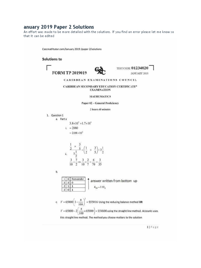 January 2019 Paper 2 Solutions | PDF | Language Arts & Discipline