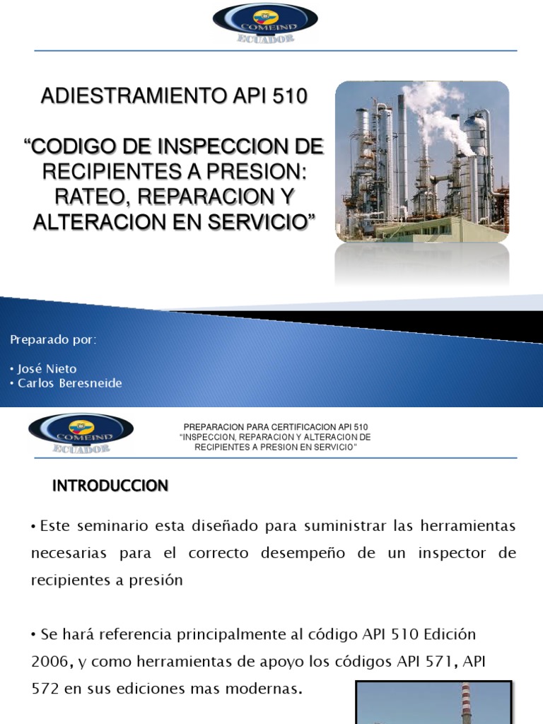 Presentacion API 510 PDF | PDF | Fluencia (deformación) | Soldadura