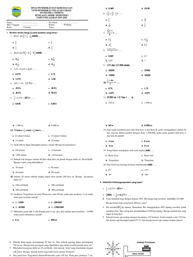 Soal Pas MTK KLS 5 | PDF