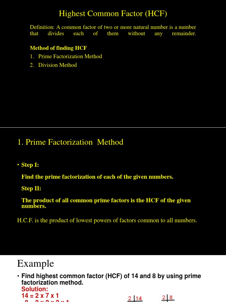 Understanding Highest Common Factor (HCF) | PDF | Factorization ...