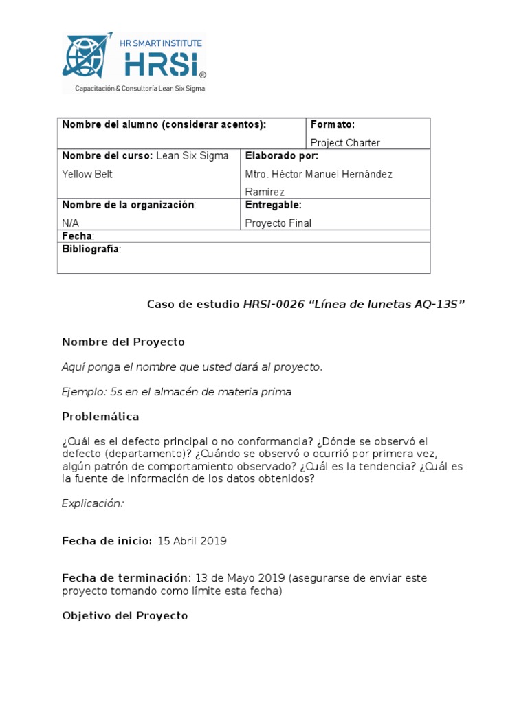 Project Charter - A3 | PDF