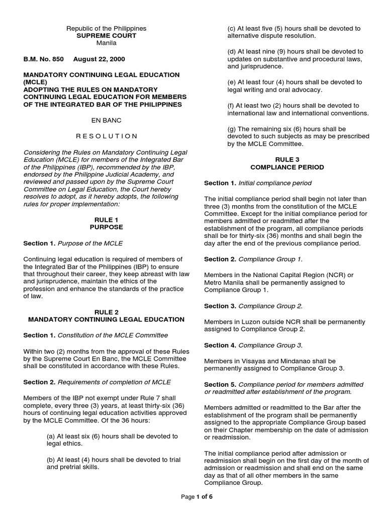 MCLE Rules for IBP Members | PDF | Social Institutions | Social Science