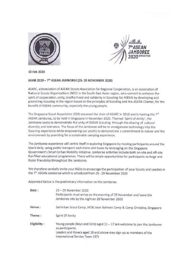 Asean Scout Jamboree 2020 | PDF