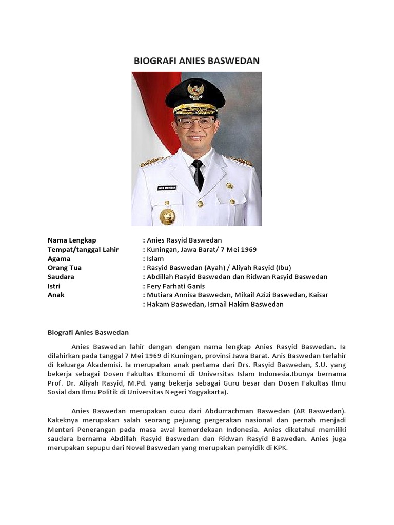 Biografi Anies Baswedan PDF | PDF