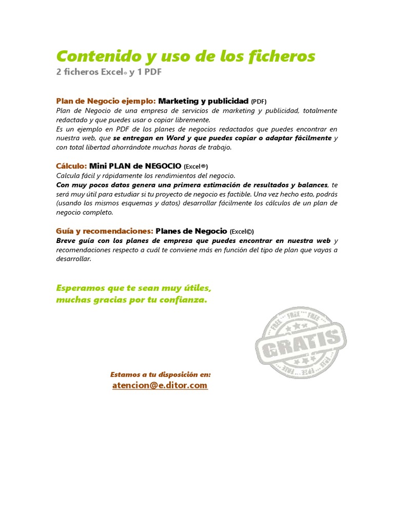 Contenido y Uso (LEEME) PDF | PDF | Negocios