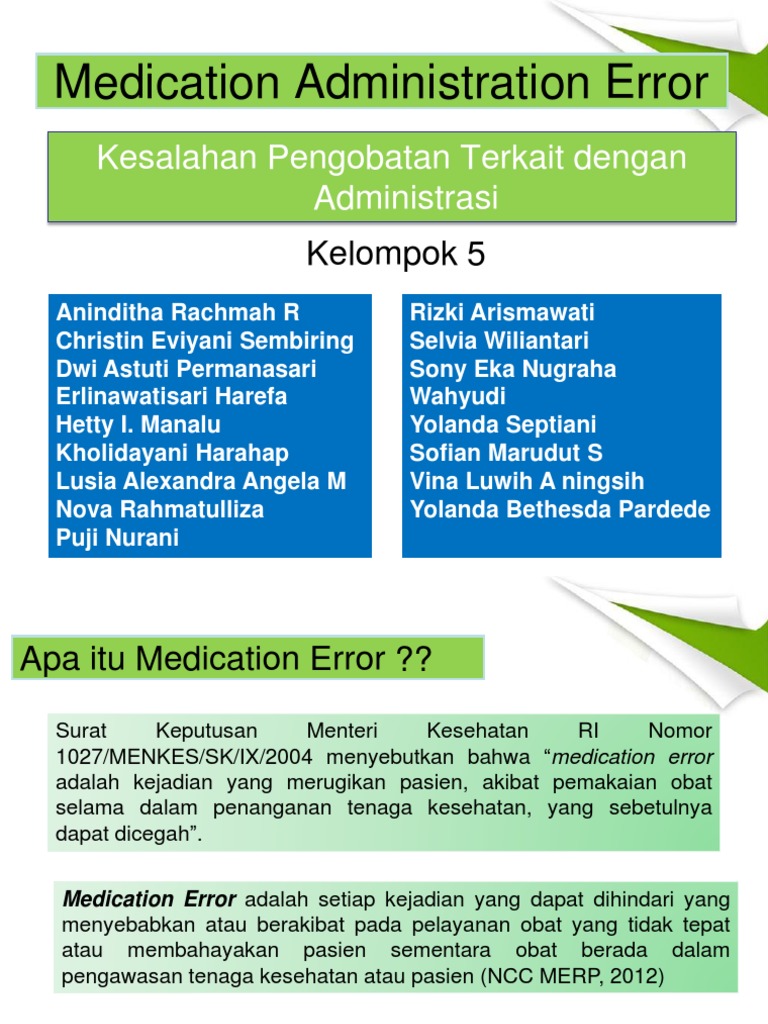 Medication Eror Kelompok 5 | PDF