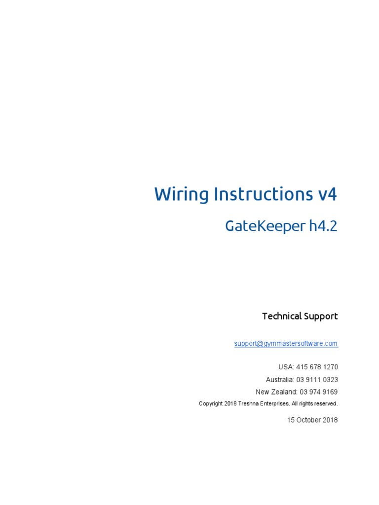 Gatekeeper Instructions v4 h4.1 | PDF | Power Supply | Electrical Connector