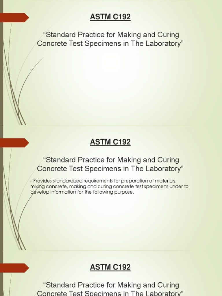 ASTM C192 (Group 7) | Download Free PDF | Concrete | Construction Aggregate