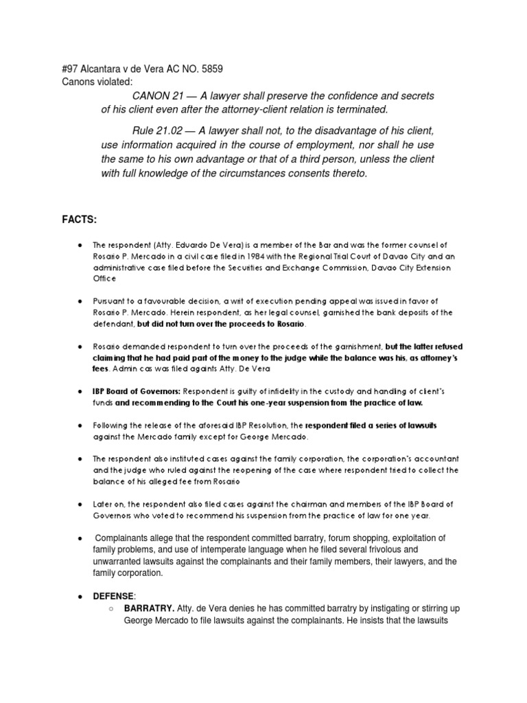 Disbarment of Attorney for Breach of Confidentiality, Frivolous ...