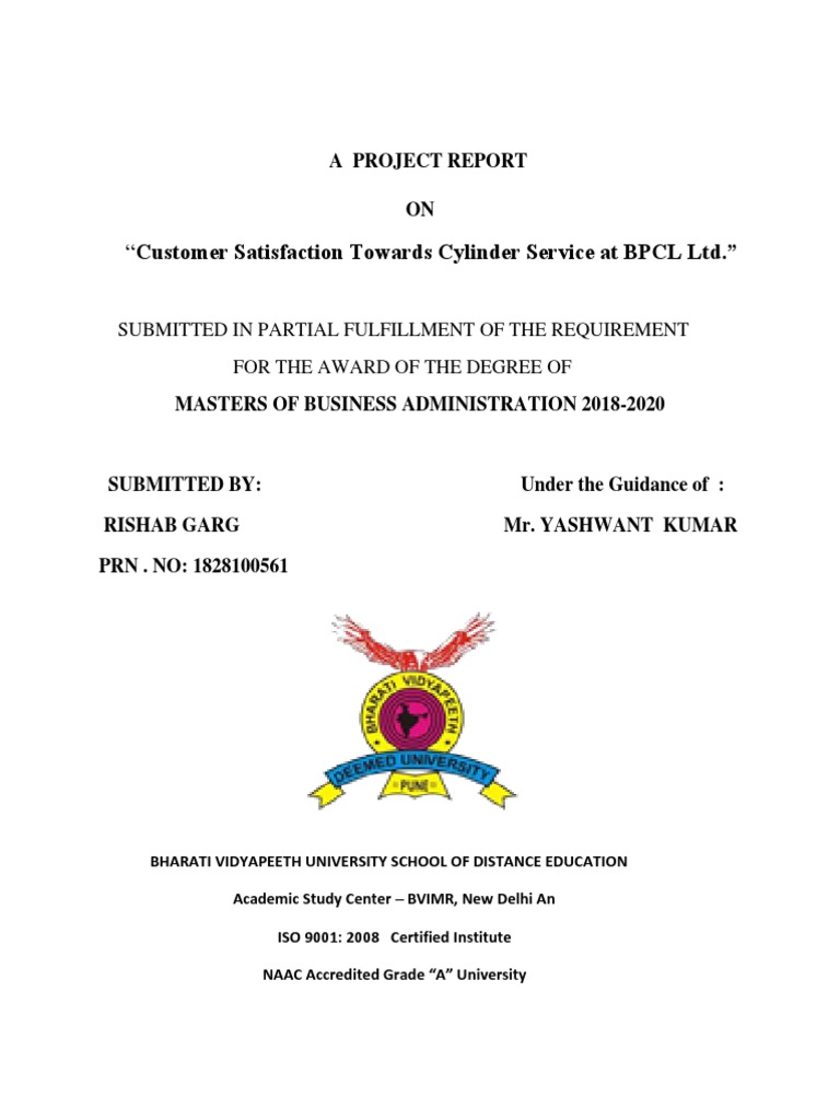 Customer Satisfaction in BPCL Cylinder Service | PDF | Petroleum ...