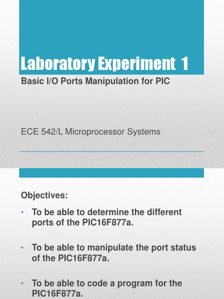 ECE542L - Laboratory Experiment 1 PDF | PDF | Microcontroller | Electronic Engineering