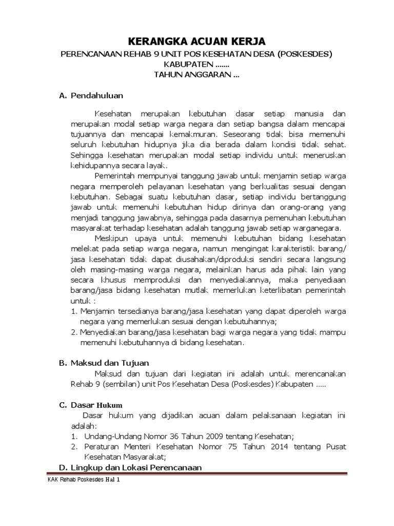 KAK Rehab Poskesdes | PDF