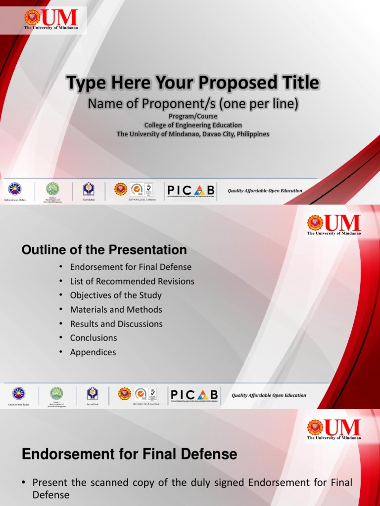 Format For Final Defense | PDF