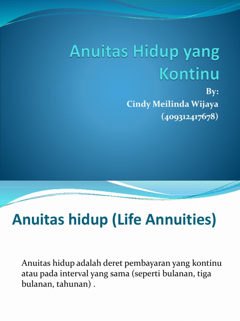 Anuitas Hidup Yang Kontinu | PDF