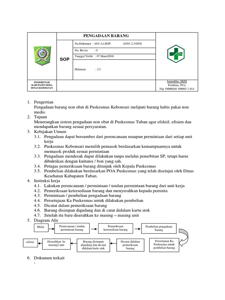 Sop - Pengadaan Barang | PDF