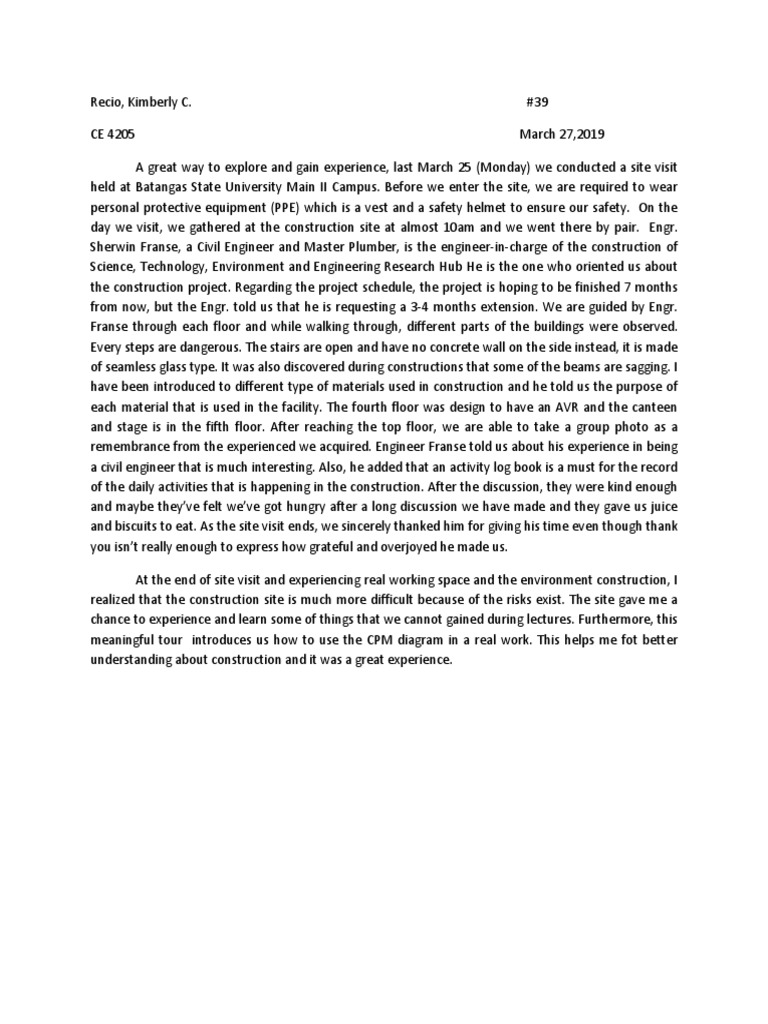 Narrative Report CMPM | PDF | Engineering | Science