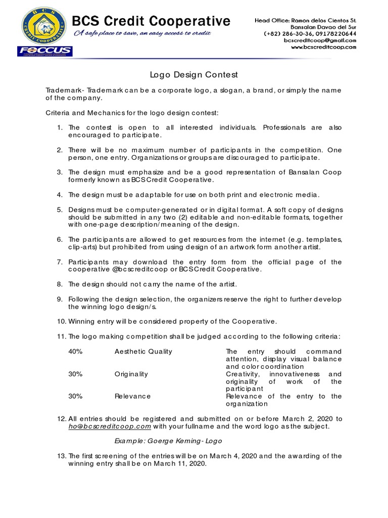 Logo Making Contest-Mechanics | PDF | Logos | Trademark