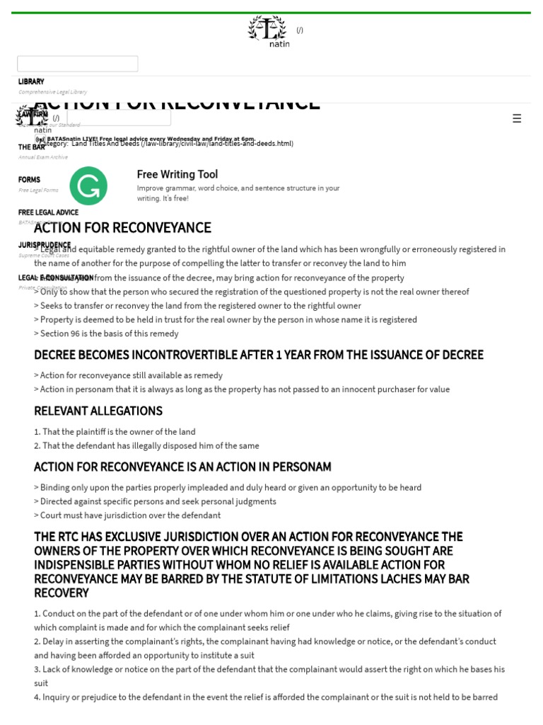 Action For Reconveyance | PDF