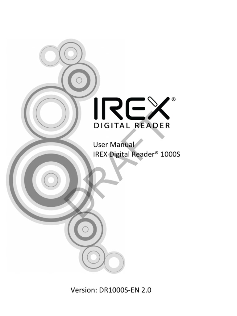 User Manual - IREX Digital Reader 1000S | PDF | Digital Rights ...