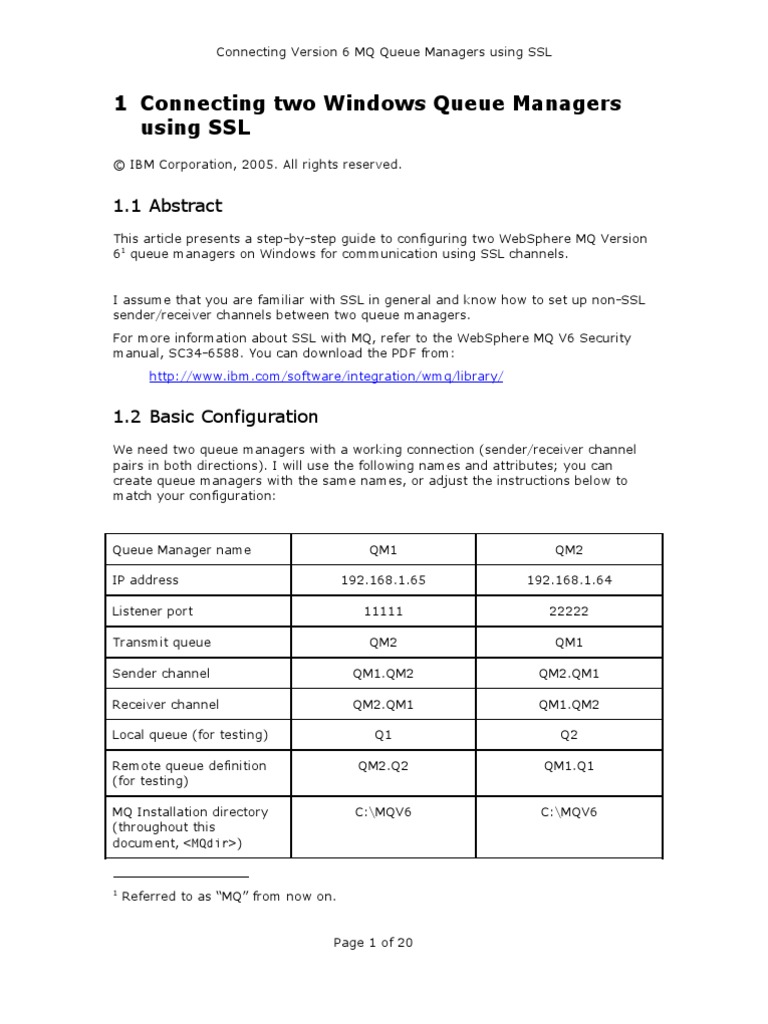 MQ SSL Windows | PDF