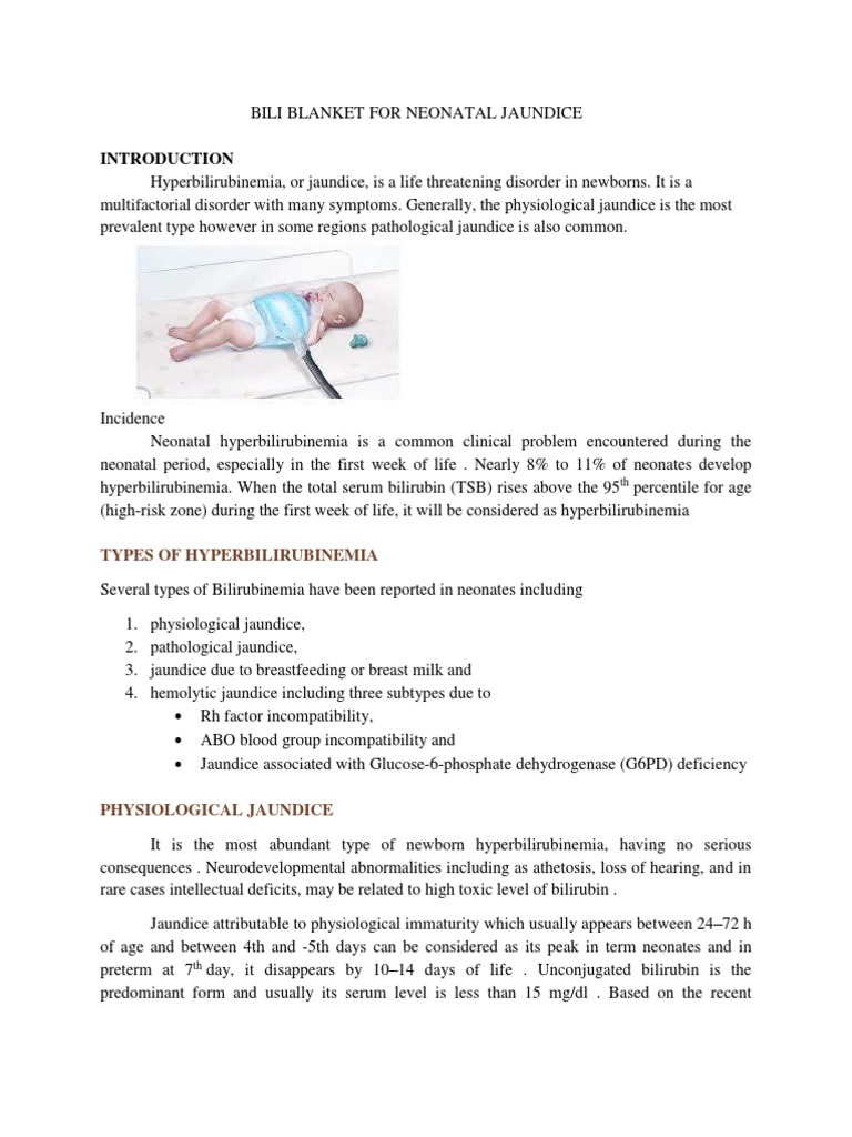 Bili Blanket Use for Neonatal Jaundice | PDF | Breastfeeding | Diseases ...