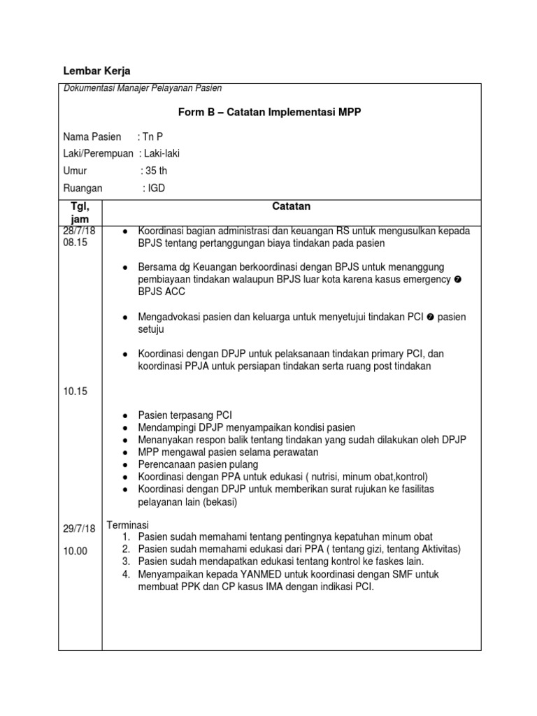 Lembar Kerja Form B - MPP Exam | PDF