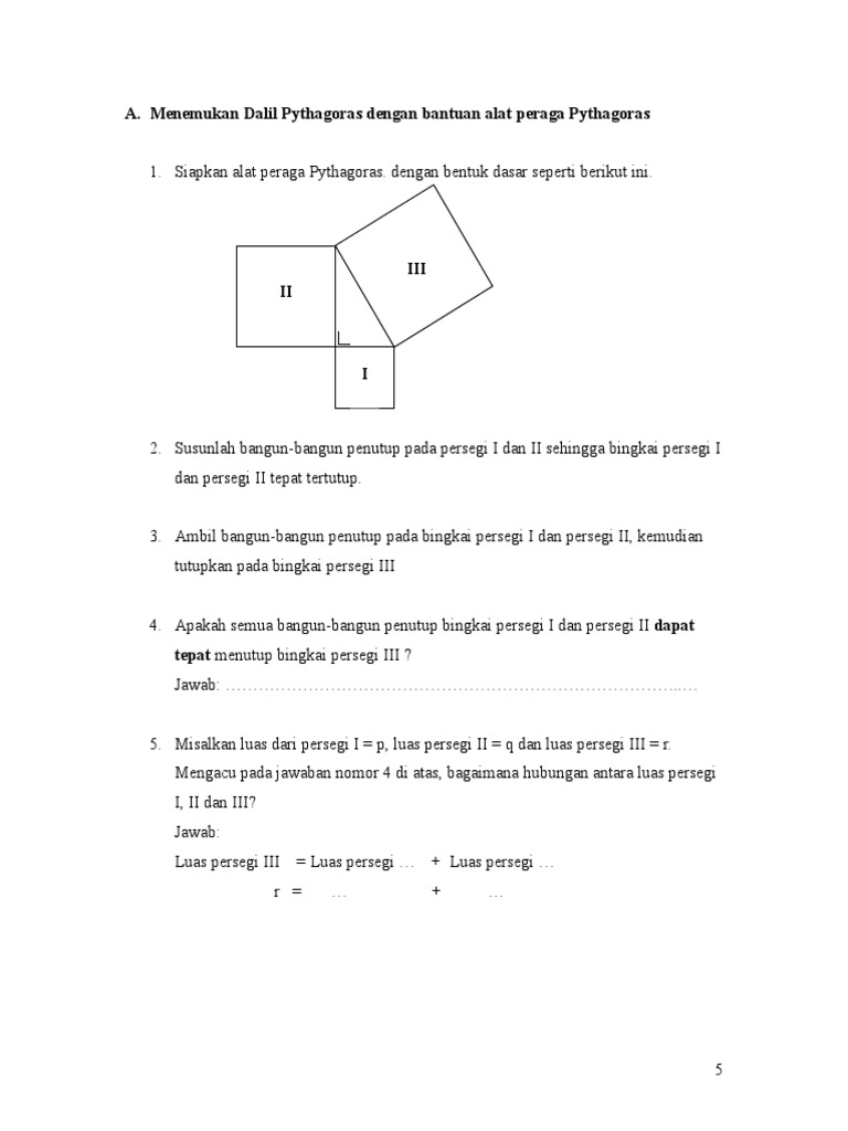 Dalil Pythagoras: Penjelasan dan Contoh | PDF