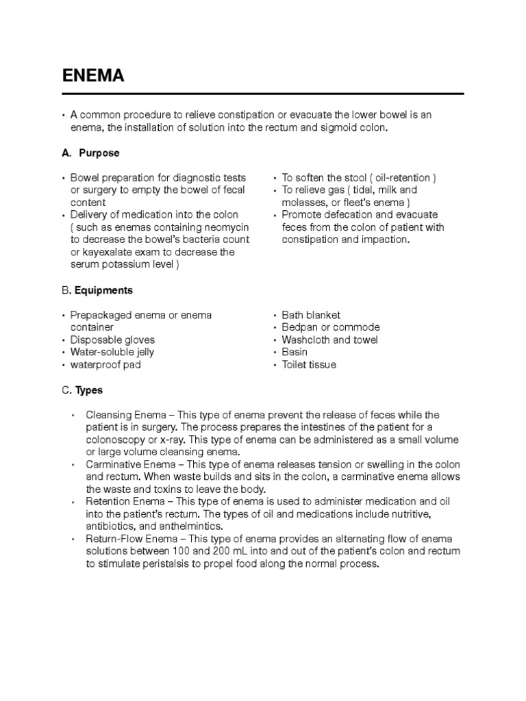 Enema Pdf Pdf Rectum Digestive System