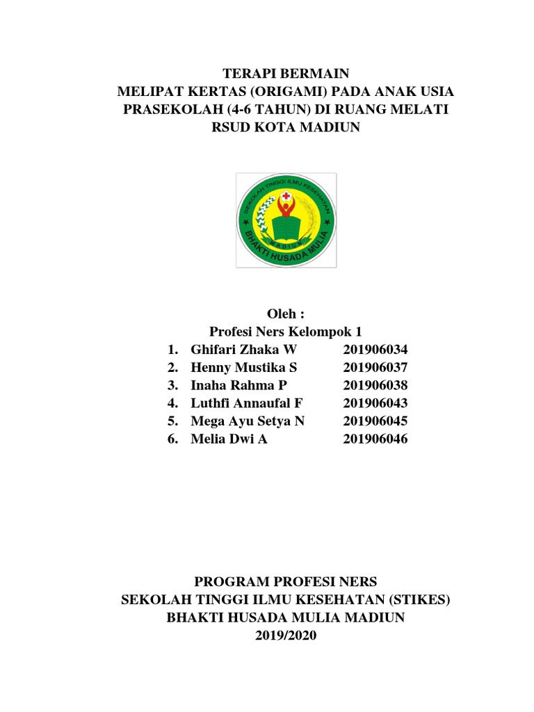 MENGURANGI KECEMASAN ANAK PRASEKOLAH MELALUI TERAPI BERMAIN ORIGAMI DI ...