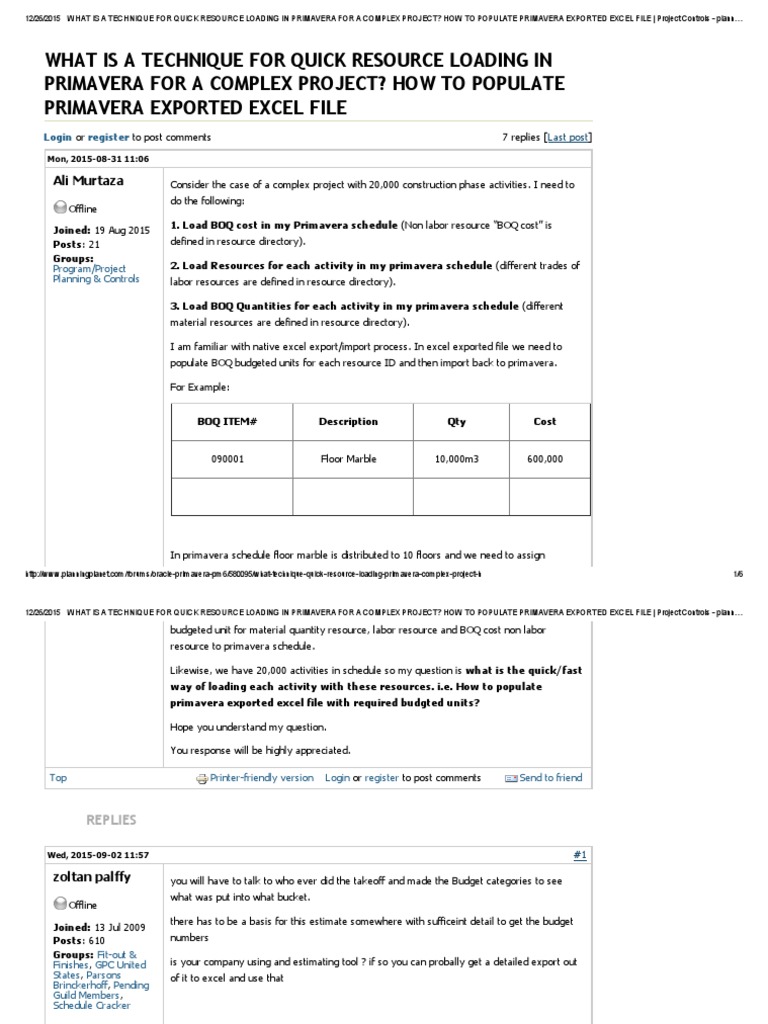 Quick Resource Loading in Primavera P6 | PDF | Economies | Computing