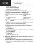 Summative Test Science 9 q4 WK 1-2 | PDF | Acceleration | Force