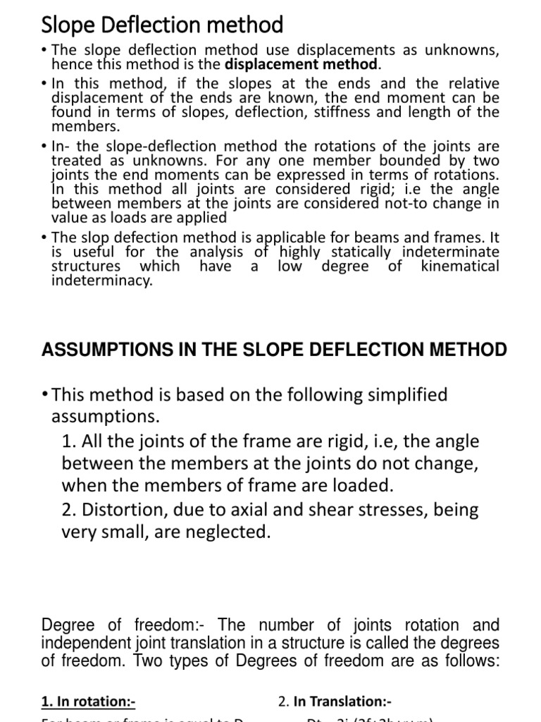Slope Deflection Method - Theory | PDF