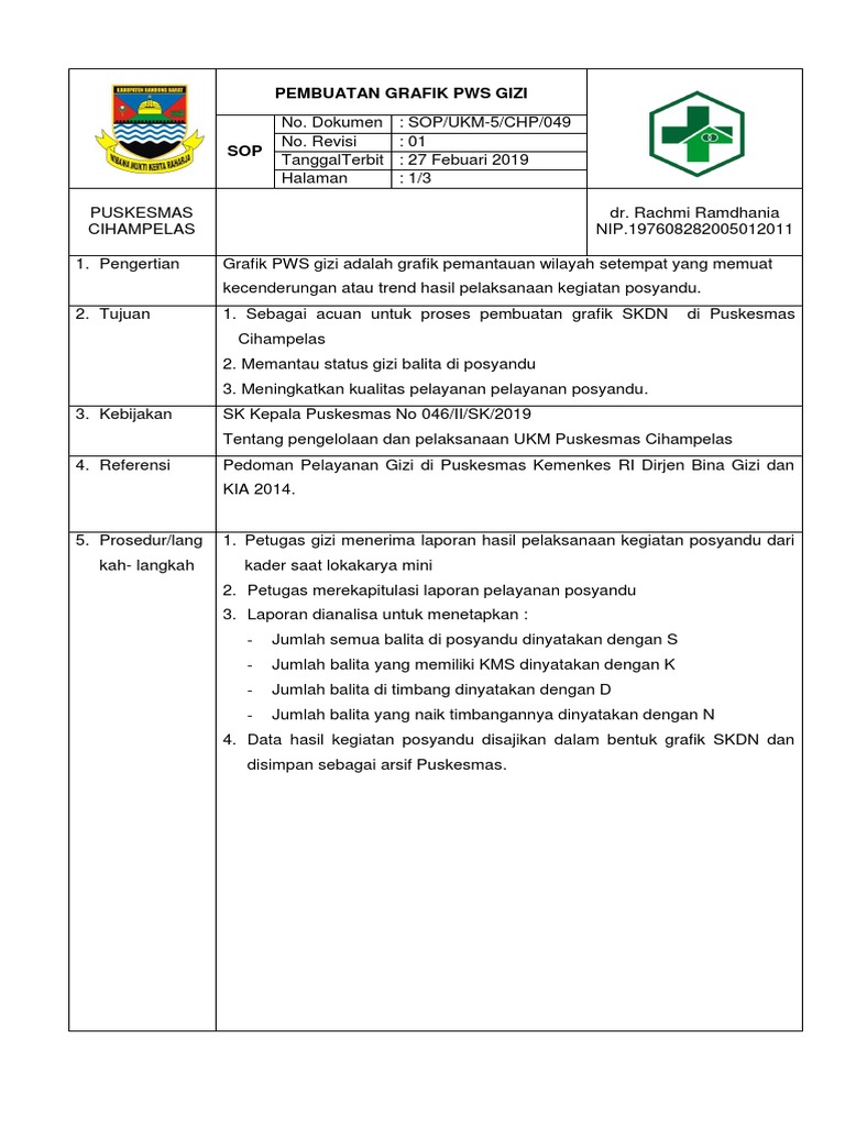 Sop Pembuatan Grafik Pws Gizi | PDF