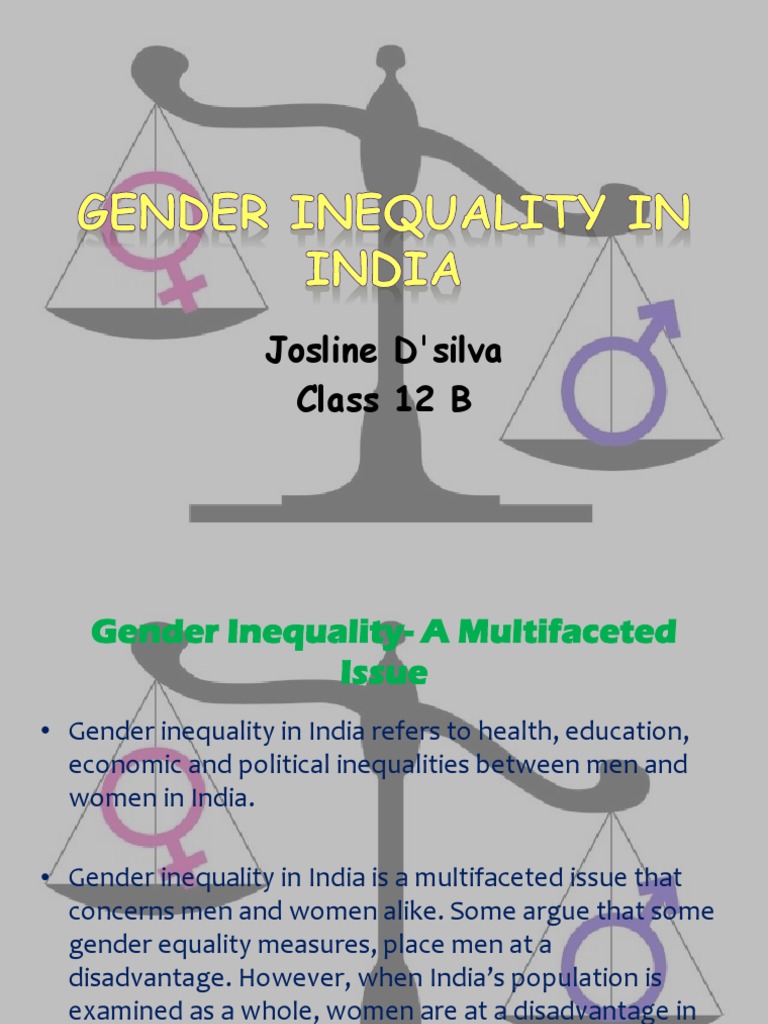 Gender Inequality in India - Josline D'silva | PDF