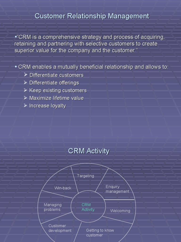 Customer Relationship Management | PDF | Customer Relationship ...