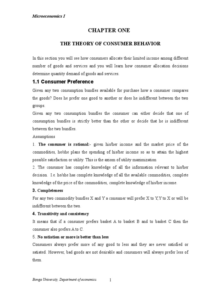 Understanding Consumer Behavior: An Analysis of the Cardinal Utility ...