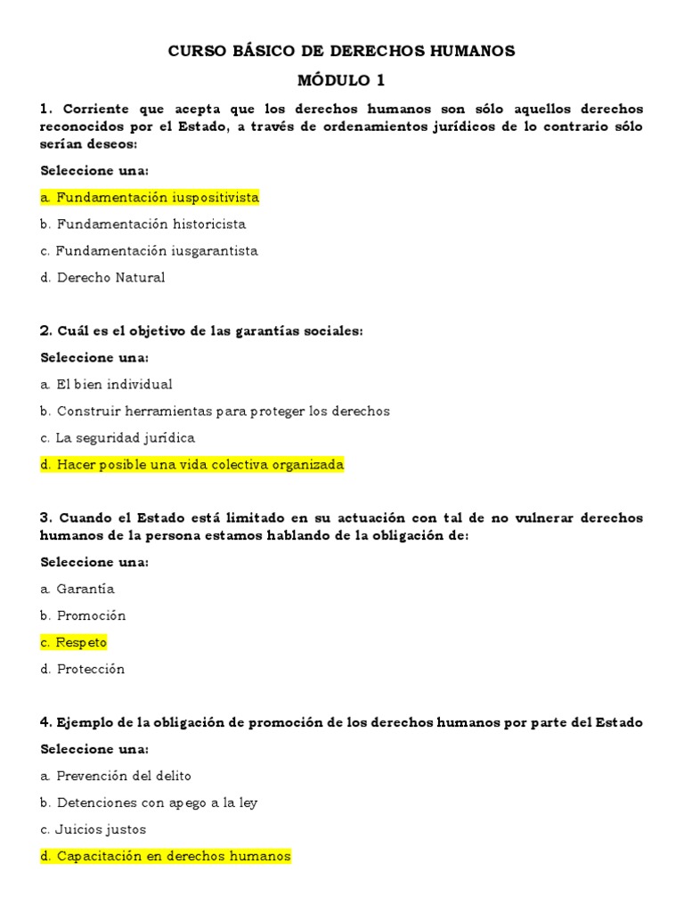 CURSO BÁSICO DE DERECHOS HUMANOS MODULO 1