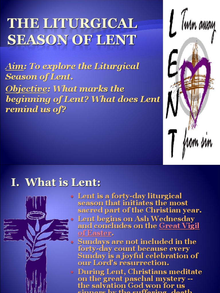 The Liturgical Season of Lent Presentation | PDF