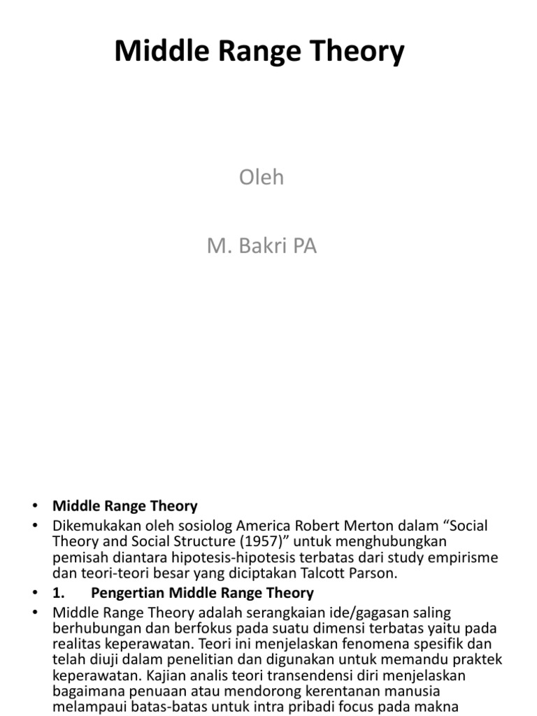 Middle Range Theory | PDF