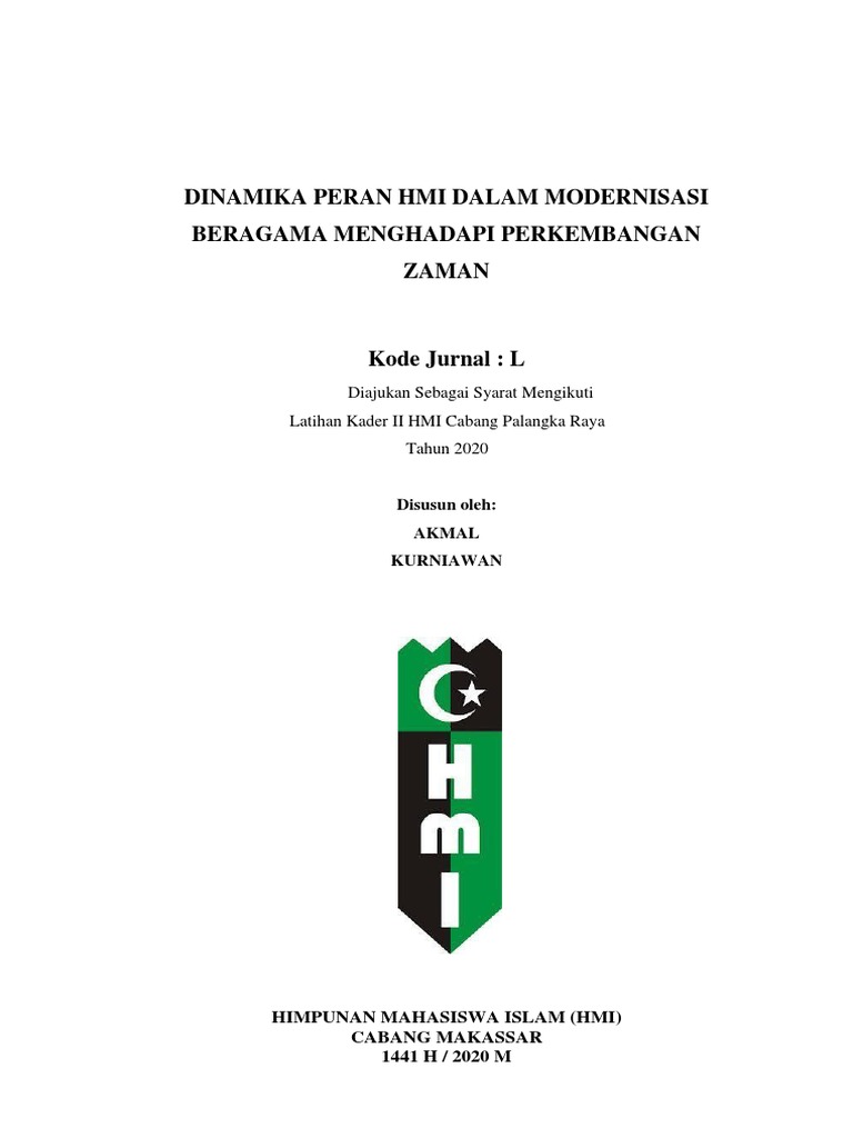Jurnal LK2 HMI Cabang Palangkaraya Tahun 2020 (Akmal Kurniawan HMI ...