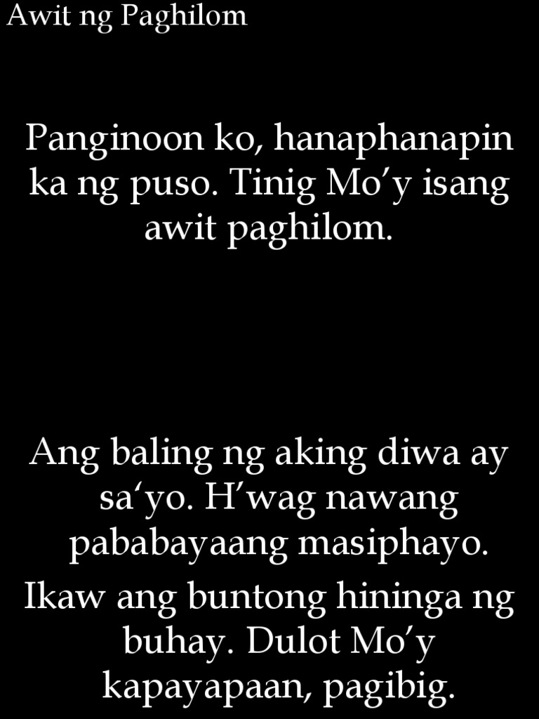 Awit NG Paghilom | PDF