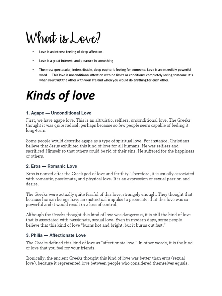 Understanding Deep Affection in Love | PDF