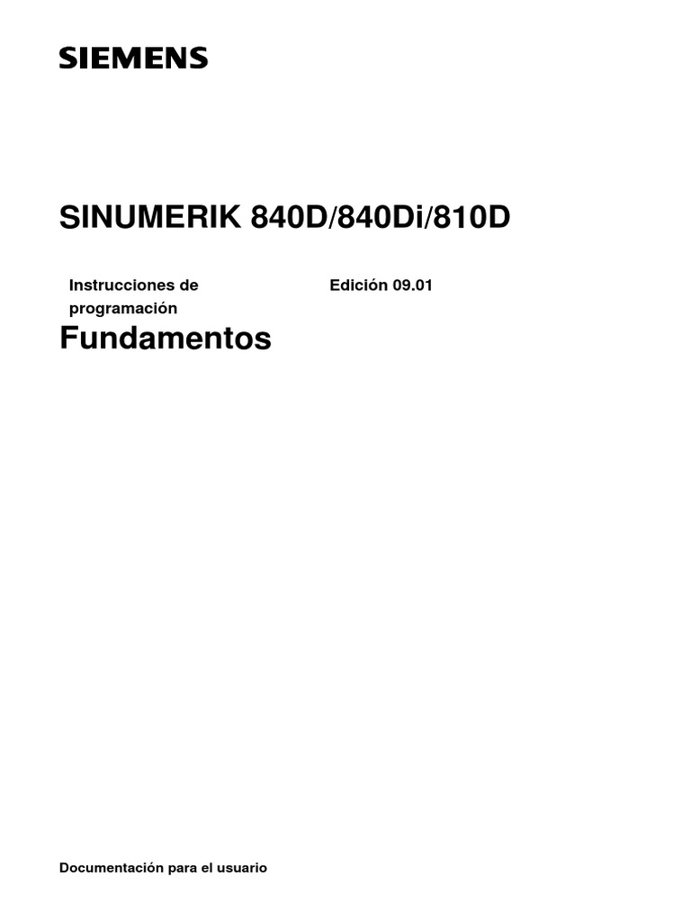 Sinumerik - 840d-Fundamentos Programacion PDF | PDF