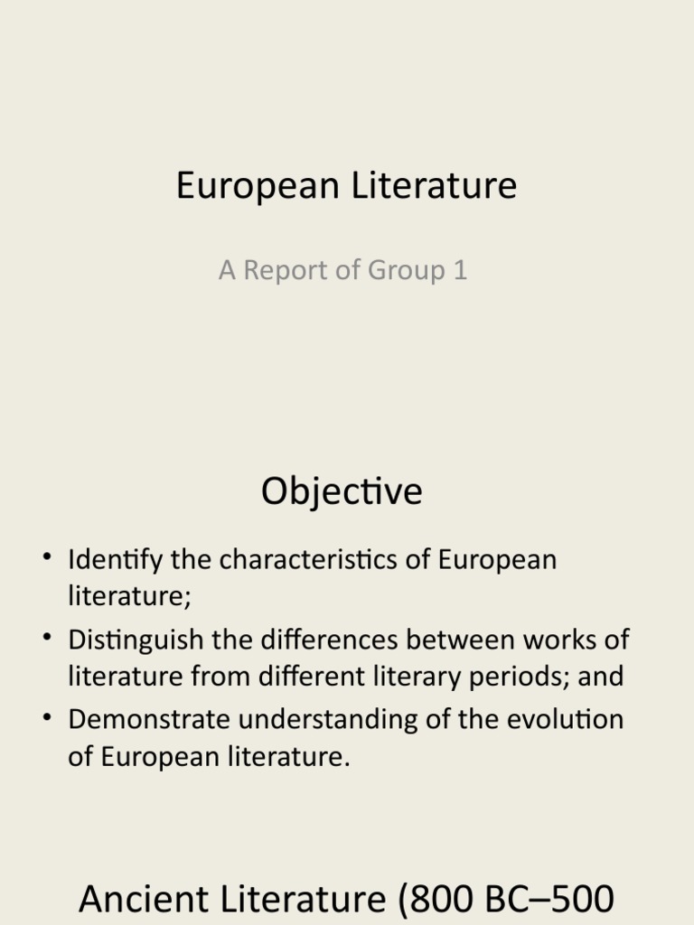 Evolution of European Literature | PDF | Classics