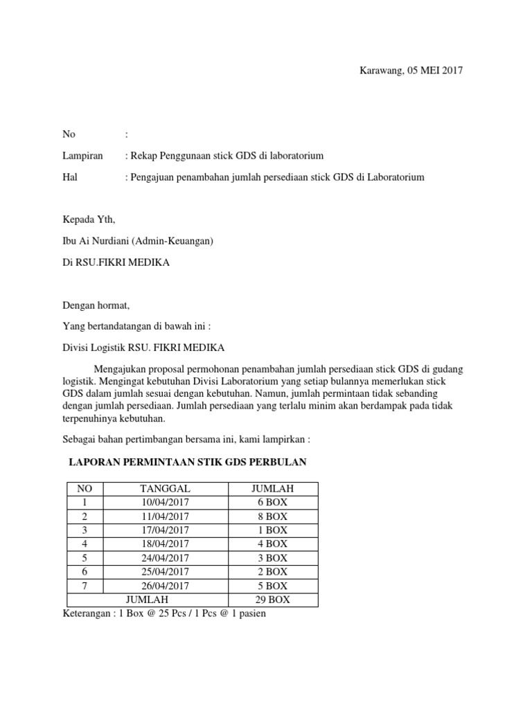 Surat Pengajuan Stick GDS | PDF